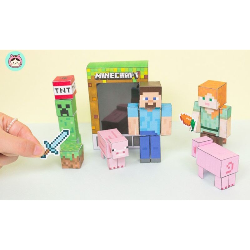 Minecraft character papercraft pattern sheet set (TC-E) | Shopee Malaysia