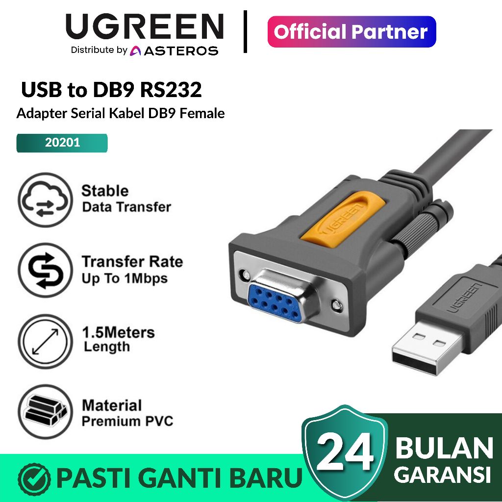 Ugreen Cable USB to RS232 DB9 Serial Converter Adapter RS-232 20201 ...