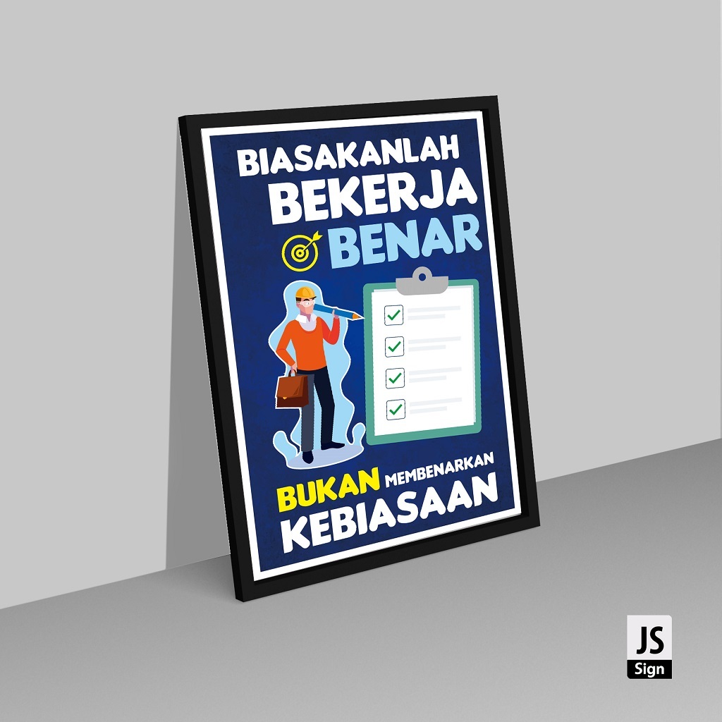 K3 SAFETY POSTER Get Used To Working Properly+A2 FRAME | Shopee Malaysia