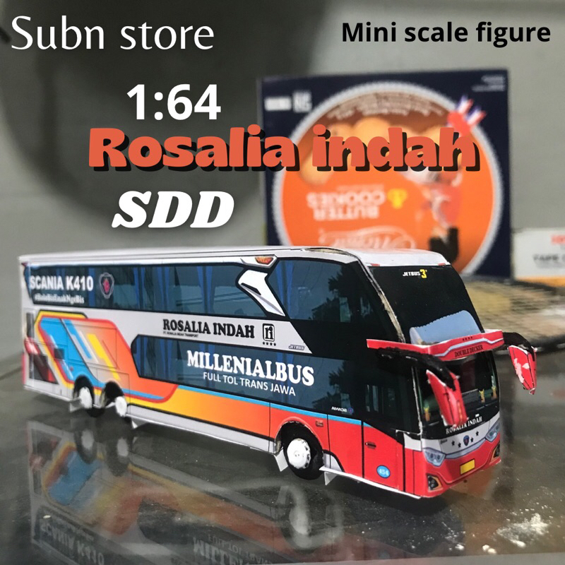 Miniature bus rosalia indah sdd double decker Display scale 1:64 ...