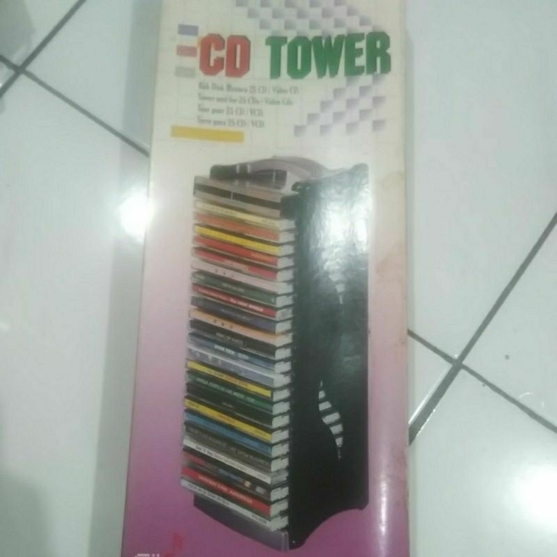 Cd TOWER Plastic Rack For CD VCD Can For PS Cassettes For 25 CDS ...
