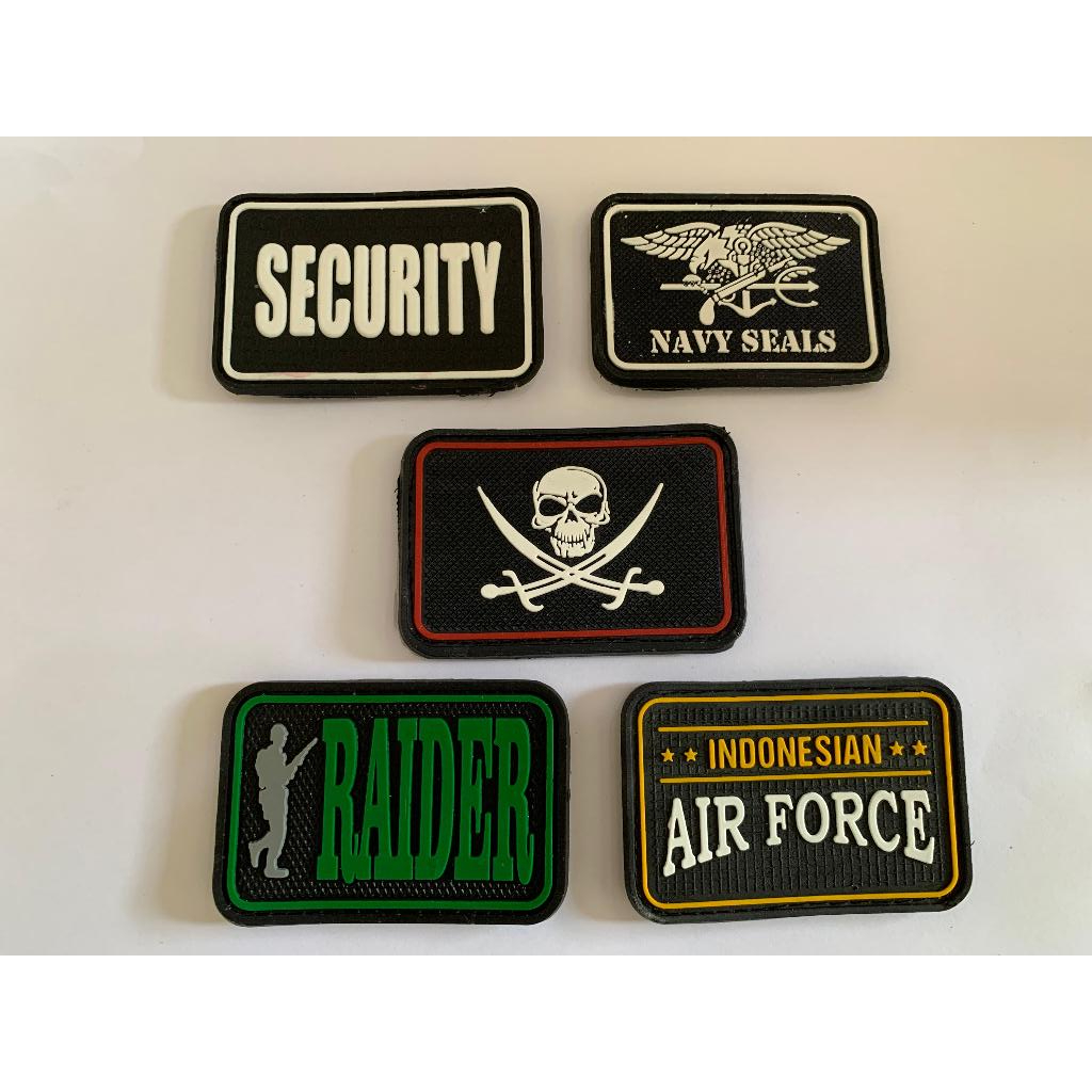 Patch RUBBER LOGO EMBLEM SECURITY PATCH, NAVY SEAL, INDONESIA AIR FORCE ...