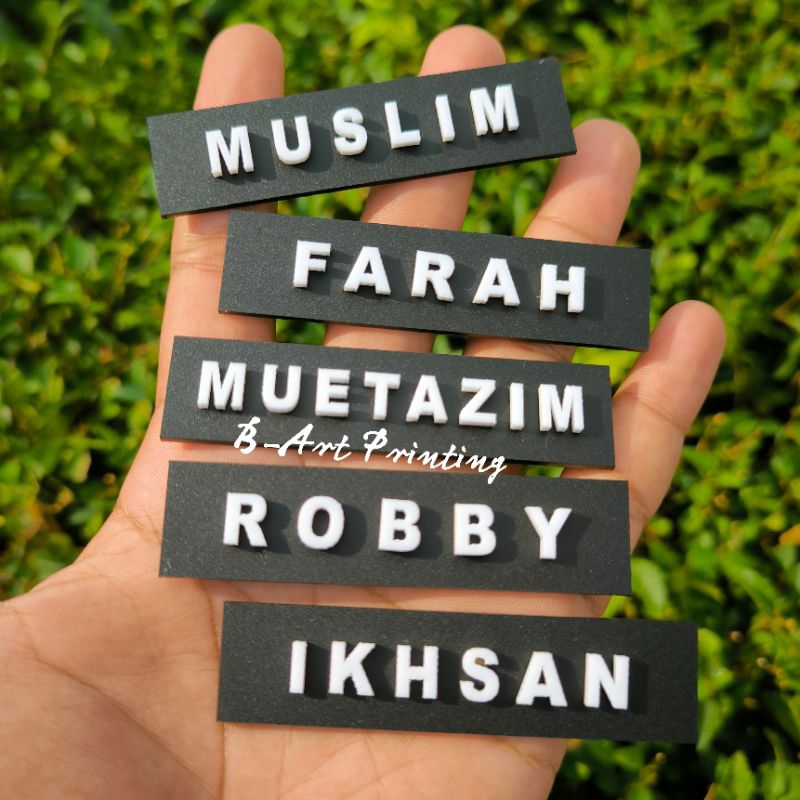 Name Tag Embossed And Non-Embossed Nameplate Embossed Chest Name 3D ...