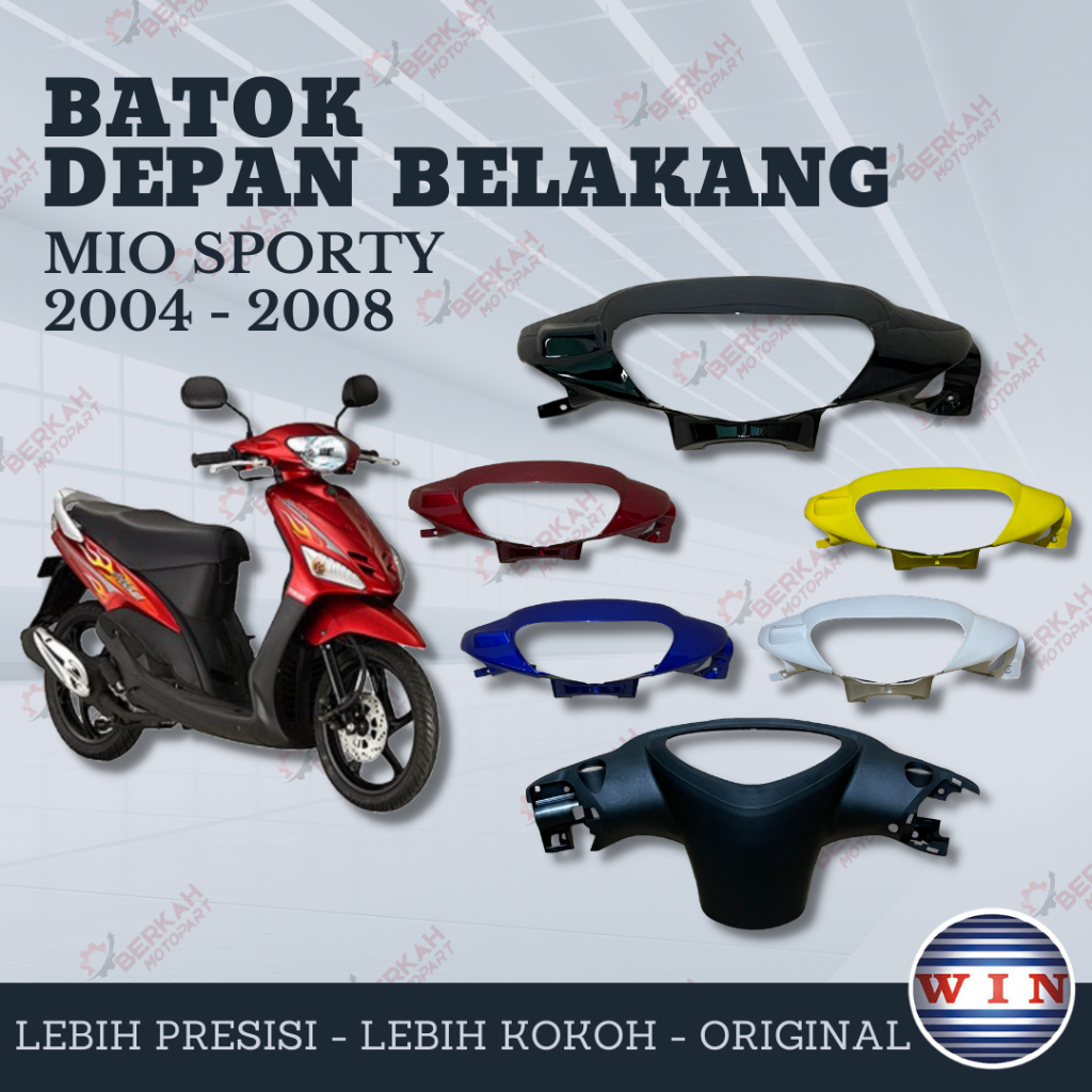 HITAM PUTIH MERAH Mio Sporty Front and Rear Shell Head Cover 2004 2005 ...