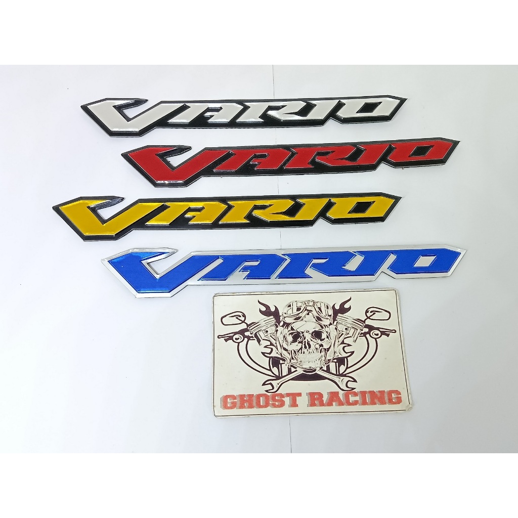 Honda vario motorbike Emblem / vario logo sticker aluminum mirror left ...