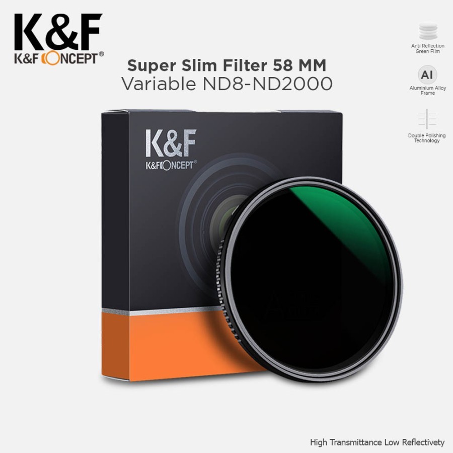 Knf Concept 58mm Filter Multi Coating ND8-2000 Super Slim Filter K&F ...
