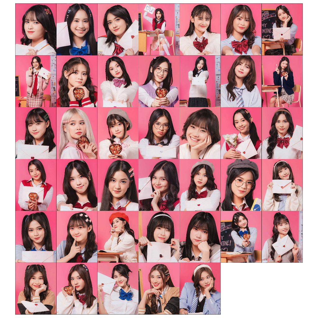 Mini STICKER JKT48 LOVE LETTER HOLOGRAM (ISI: 50 PCS) WOTA STICKER JPOP ...