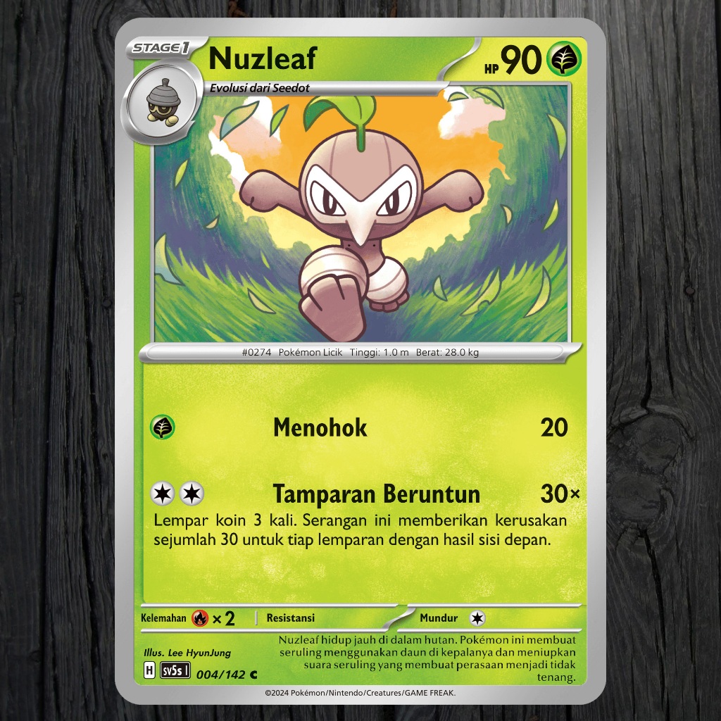 Nuzleaf - Pokemon No 0274 Gen3 - DAUN - 004/142 sv5s Paradoks Mainstay ...