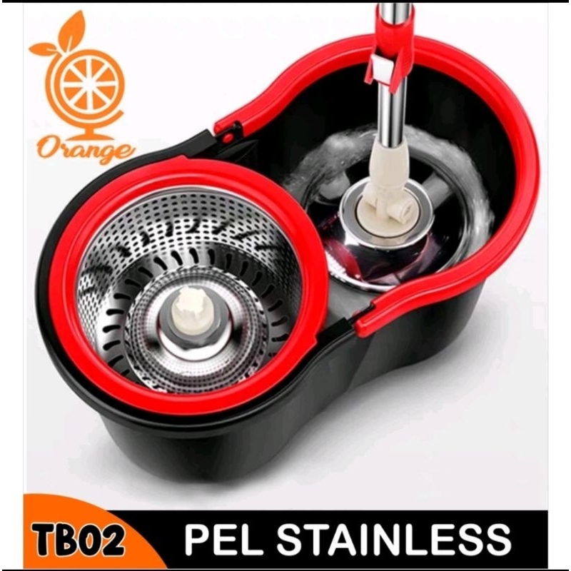 STAINLESS Super Mop Floor Mop Set With Rotary Washing Bucket | Hand ...