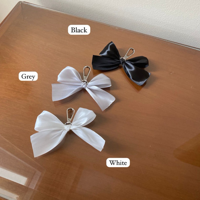 GANTUNGAN Bow Ribbon Keychain bag charm - Coquette Ribbon Keychain ...