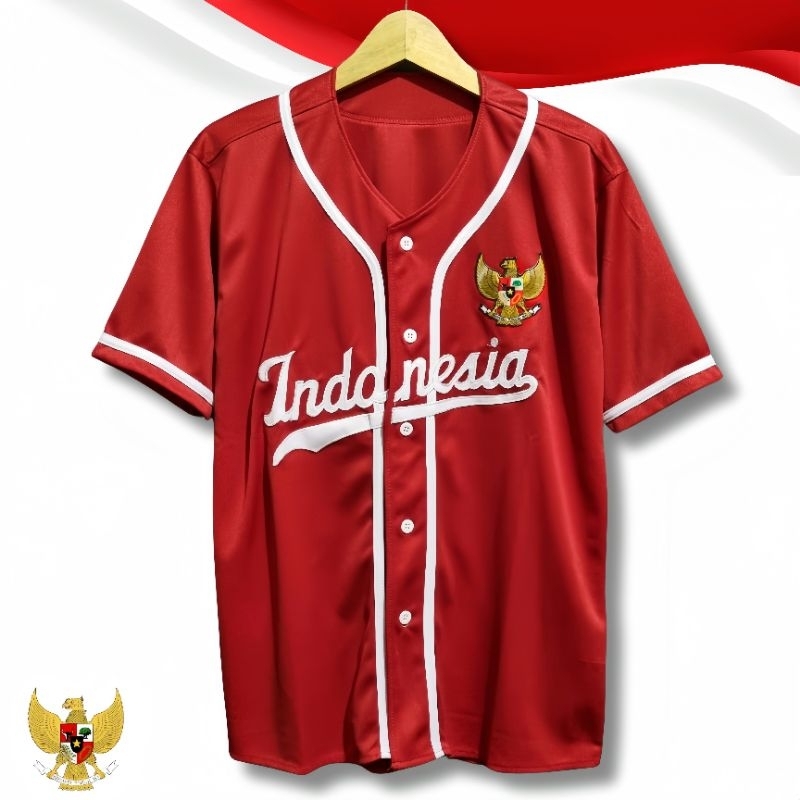 MERAH PUTIH Indonesian Independence Baseball Jersey RI Anniversary Red ...
