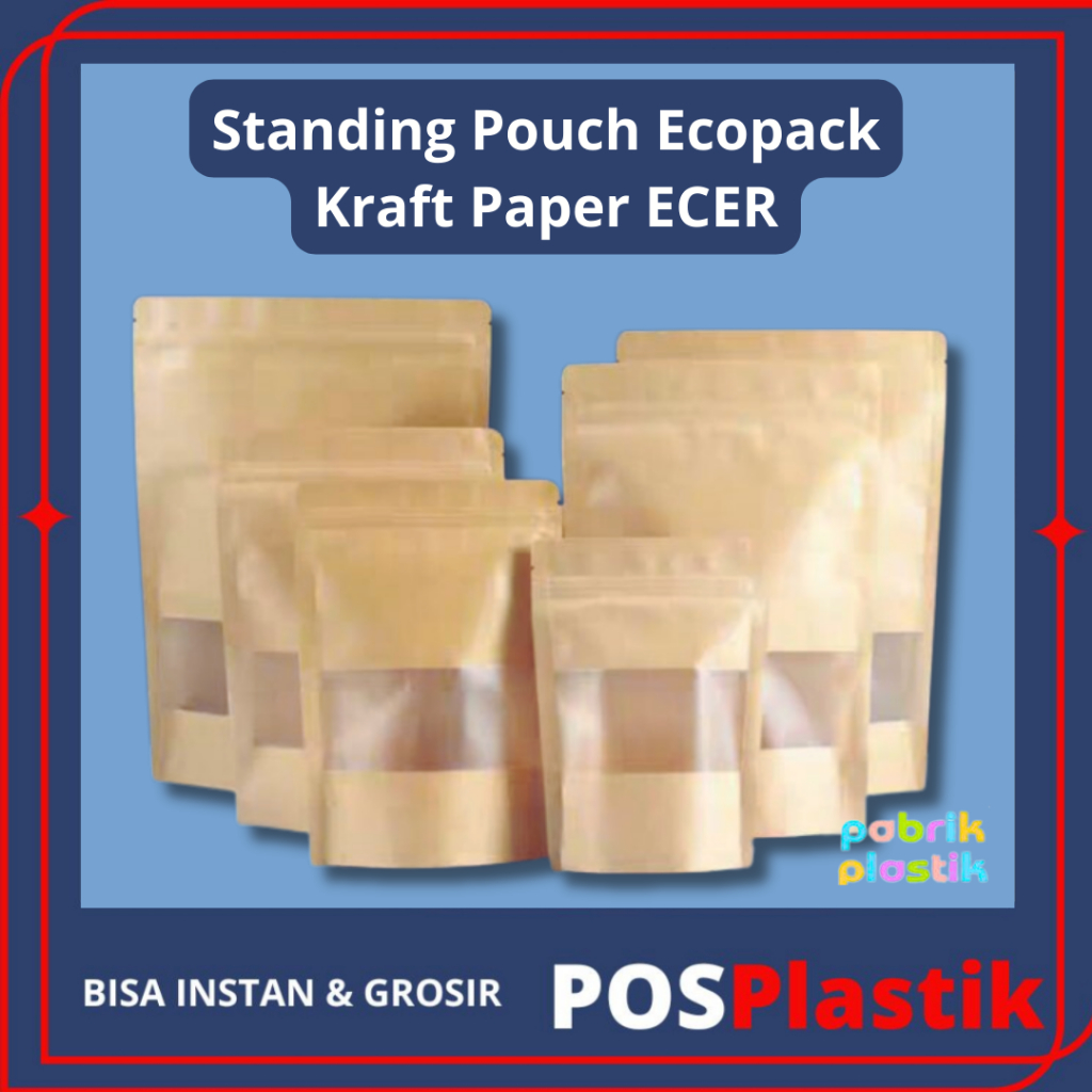 [1-lbr] Stp Standing Pouch Ecopack Kpack/ Kraft Paper (150/250g/500 ...