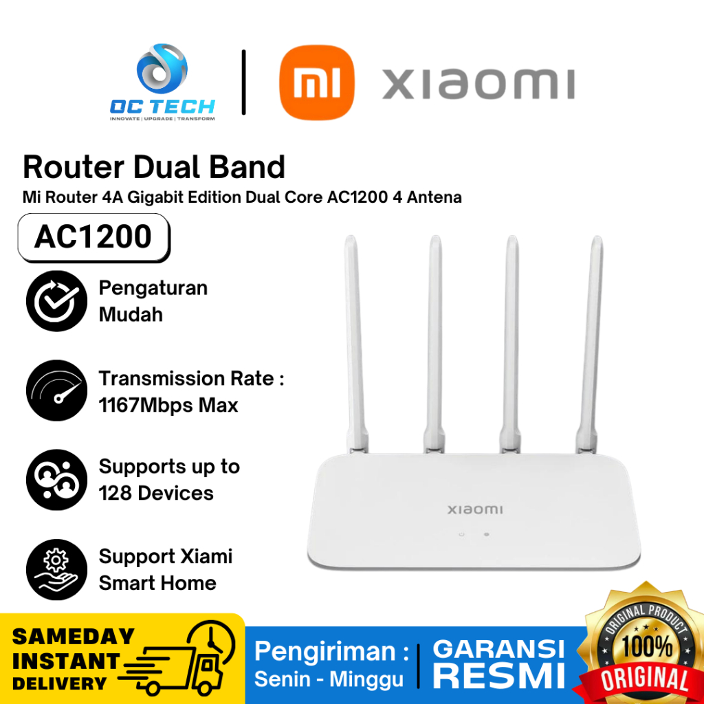 Xiaomi Mi WiFi Router AC1200 Dual Core Full Gigabit Dual Band WiFi up ...