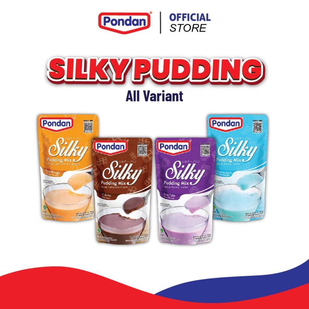 (Free Spatula) Pondan Silky Pudding Package 100g Contains 4 Flavors ...