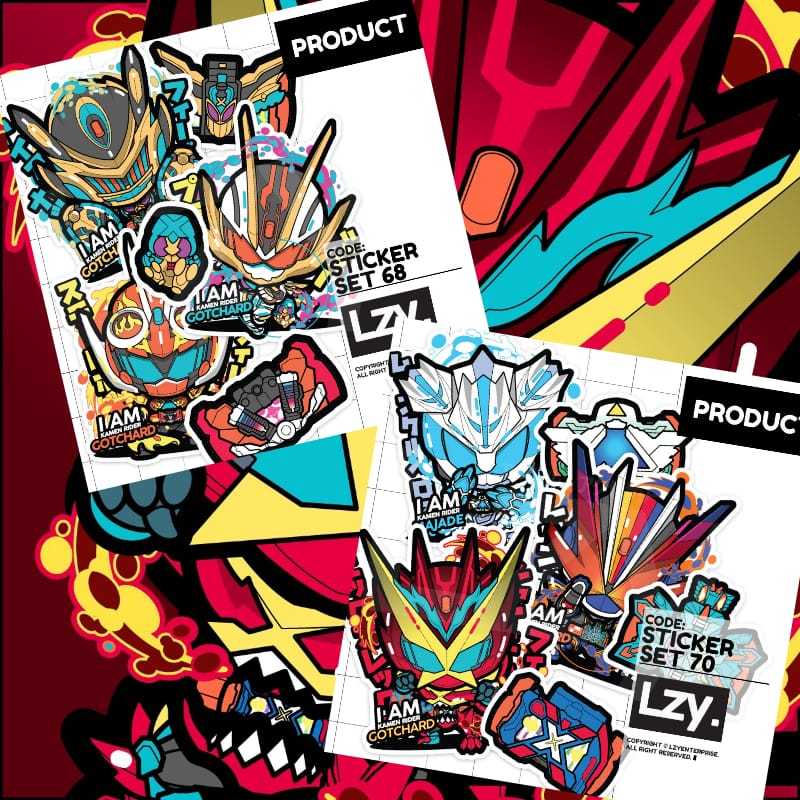 Sticker SET 68 / 70 KAMEN RIDER GOTCHARD (ST-068/ST-70) Design by LZY ...