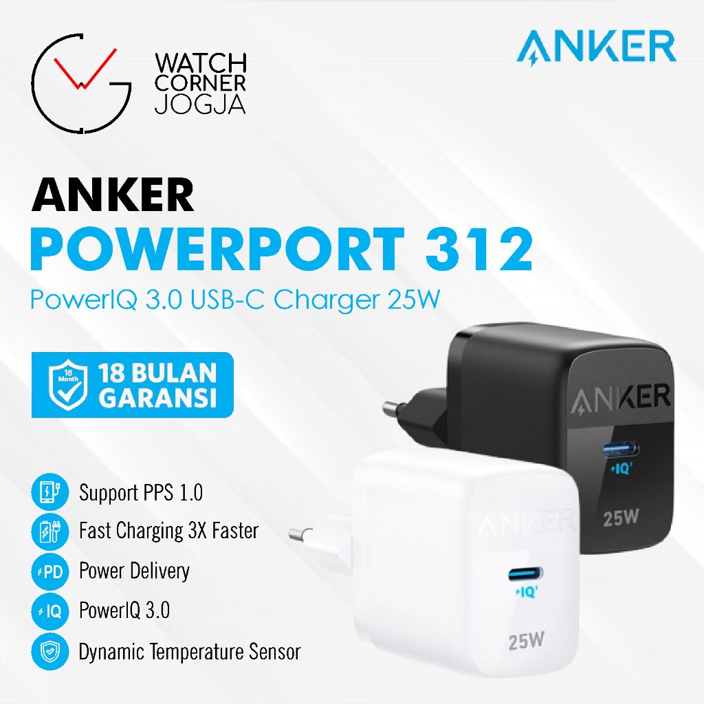 Anker PowerPort 312 25W Wall Charger Head - A2642 Official Guarantee ...