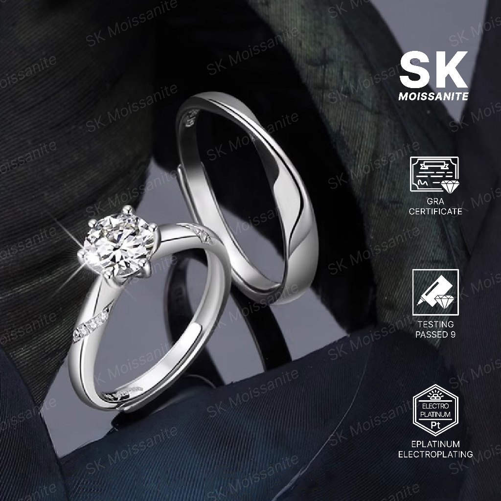 Sk - 2 Year Guarantee Stainless Steel Couple Ring Original GRA Certificate Jewelry SKM03 ...