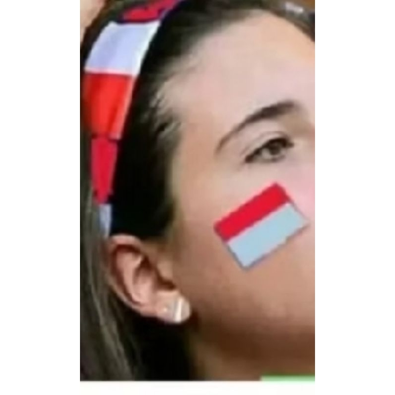 MERAH PUTIH Red and White Cheek Stickers/RI Anniversary Flag Stickers ...