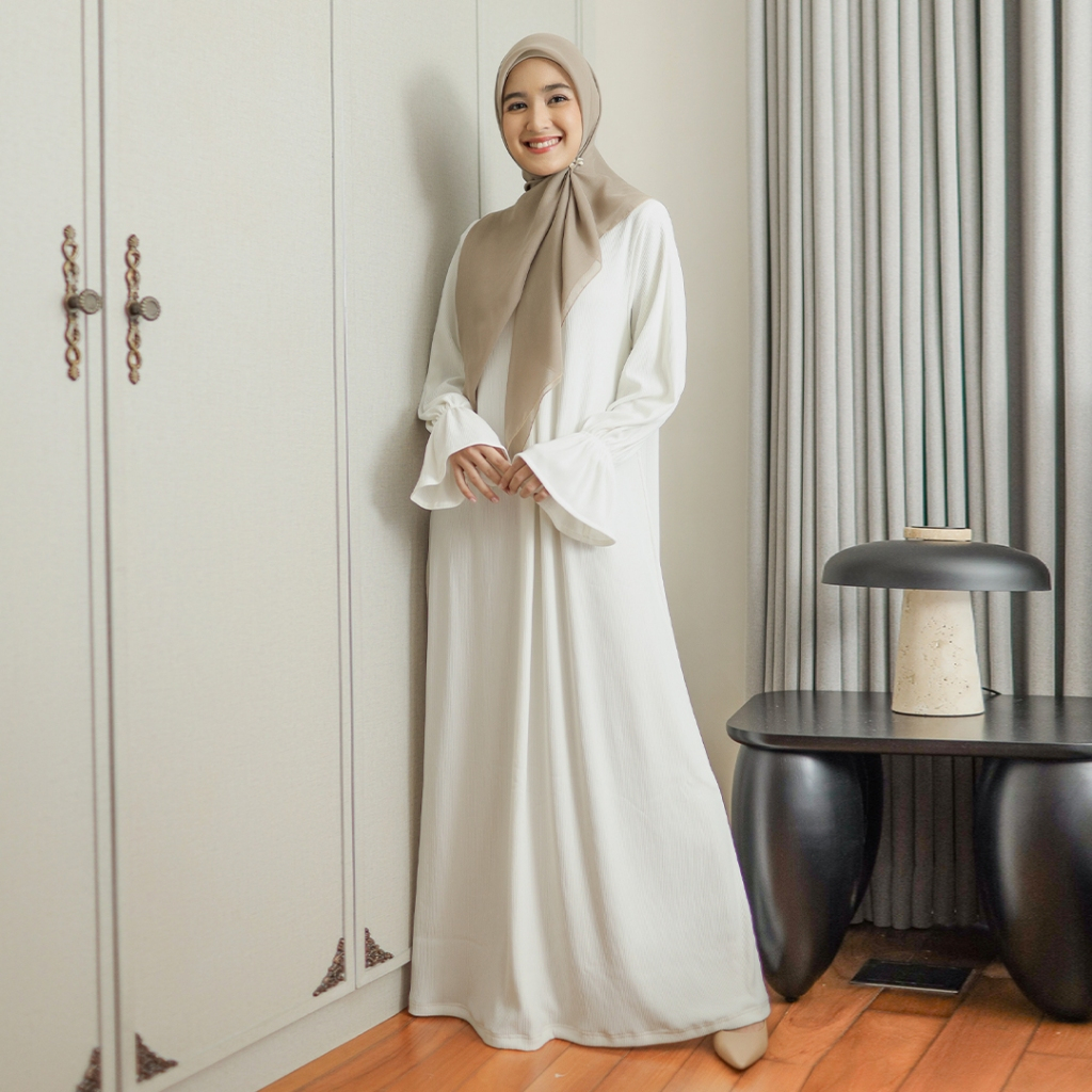 Lozy Hijab - Haila Abaya Knit (Plain Textured Knit Abaya Umrah Dress ...