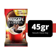 HITAM Nescafe Classic 45gram Robusta Coffee Nescafe 45G 22glass Instant ...