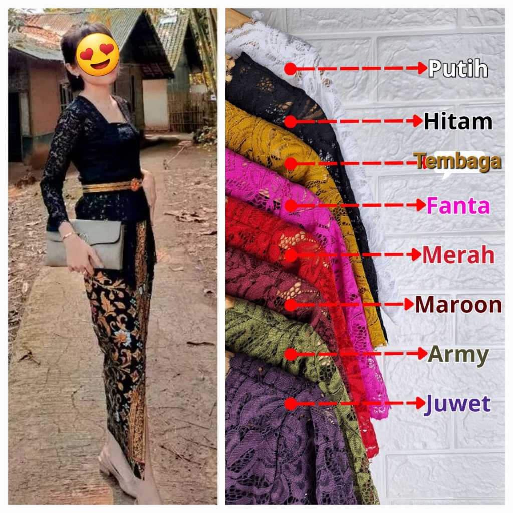 MERAH HITAM PUTIH Modern Kebaya Brukat Balinese Kebaya Brukat Kebaya ...