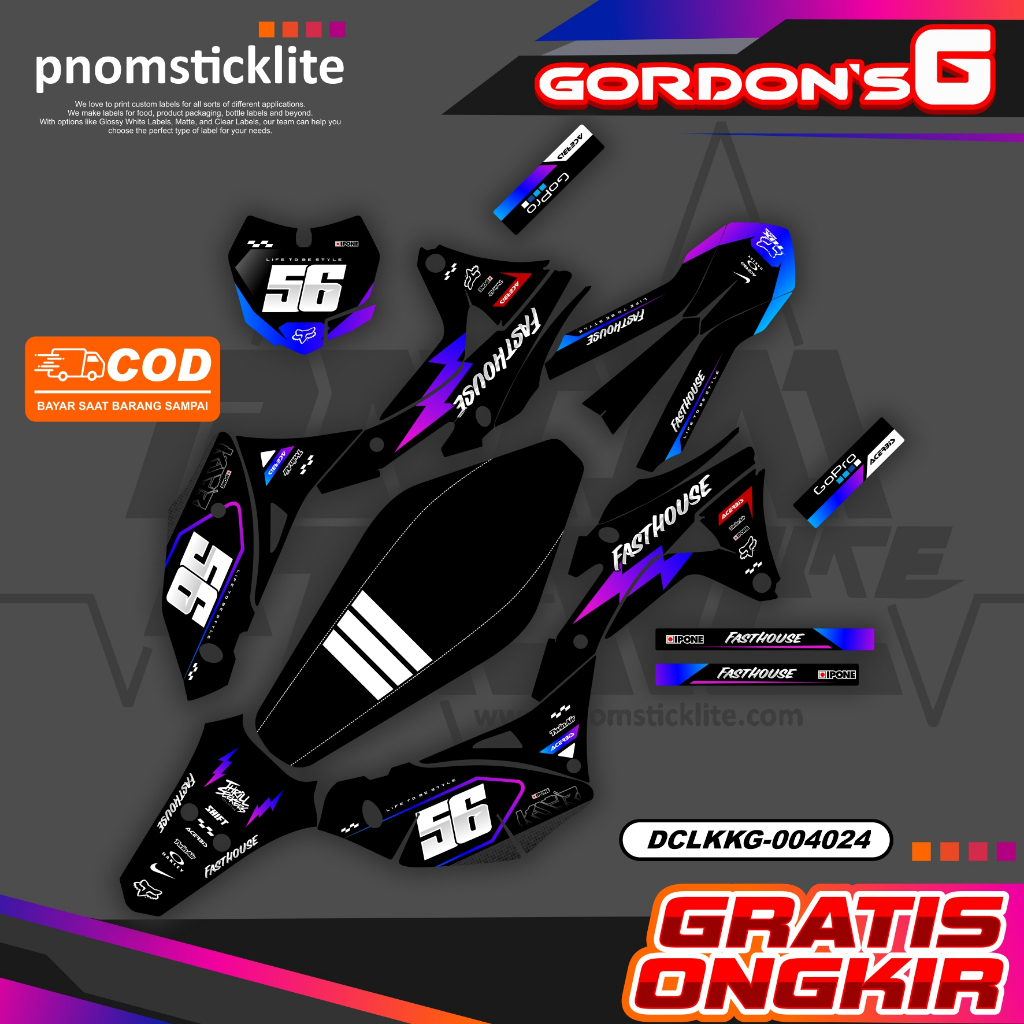 Klx GORDON Sticker/GORDON DECAL /STRIPING DECAL KLX GORDON FULL BODY ...