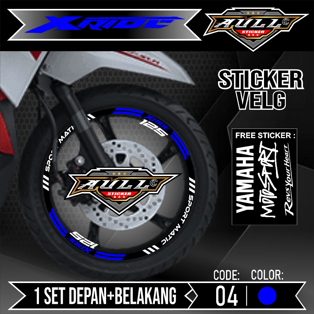 Yamaha XRIDE Cutting Velk Motorcycle Rims Sticker XRIDE List Tire Velk ...