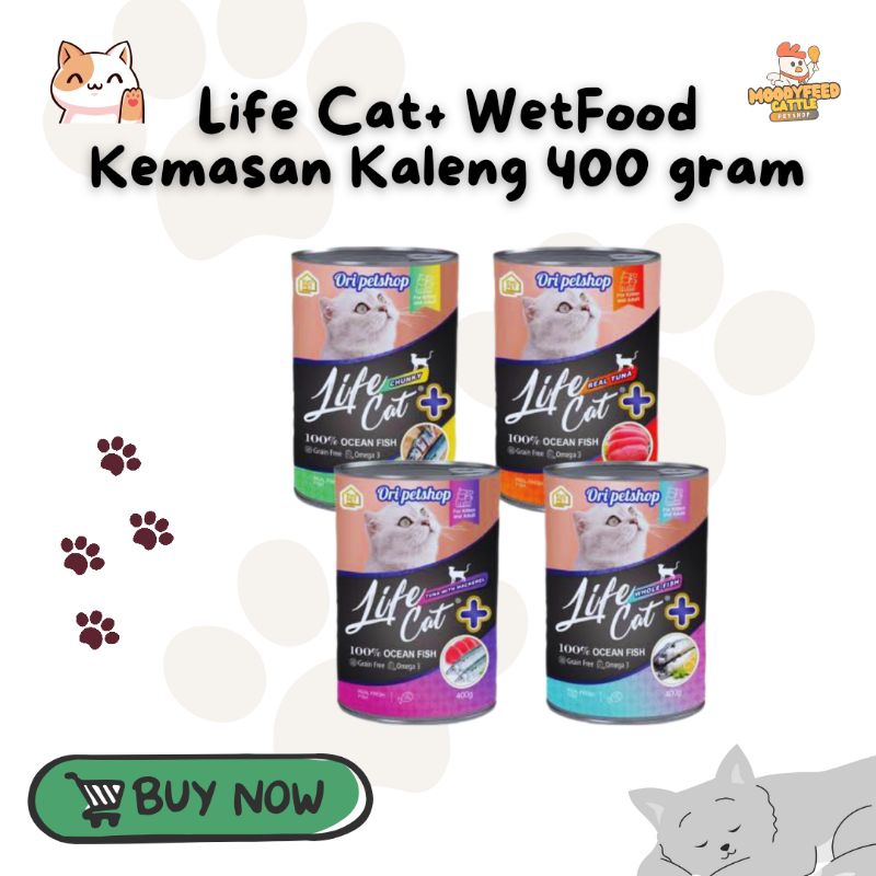 Life Cat Plus 400 Gram Canned Packaging Wetfood Cat Wet Food | Shopee ...