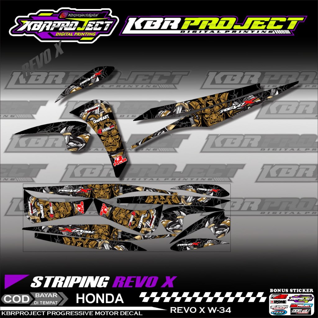 Revo X Sticker STRIPING PREMIUM Cool Motorcycle LIS Variation REVO X ...
