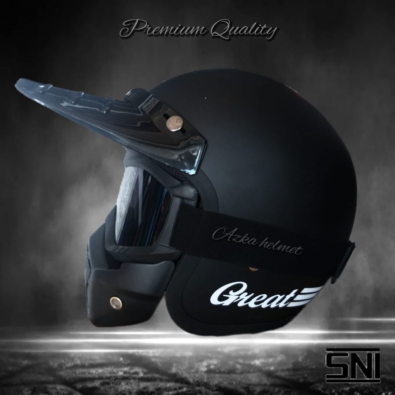 Retro Bogo Helmet+Goggle mask Fullface mask Trail Motocross Helmet for ...