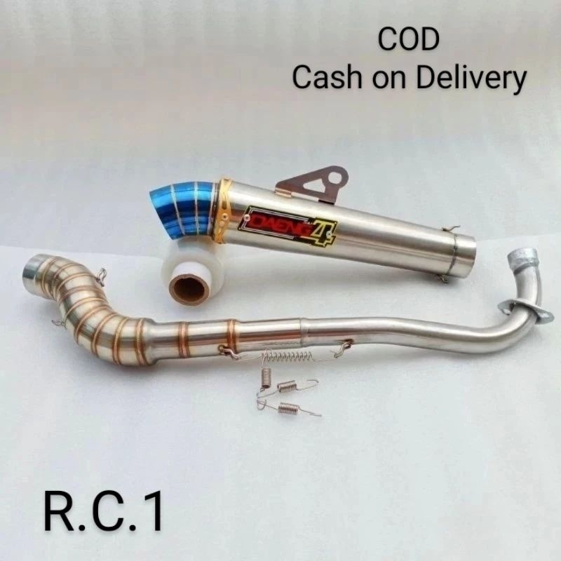 Open pipe daeng sai4 for wave 100/125 xrm 100/125 smash115 big elbow 51mm canister | Shopee Malaysia