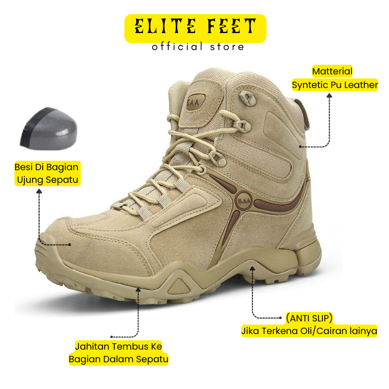 Men's Tactical Military Boots 5AA - Men's Safety Boots Iron Toe Outdoor ...