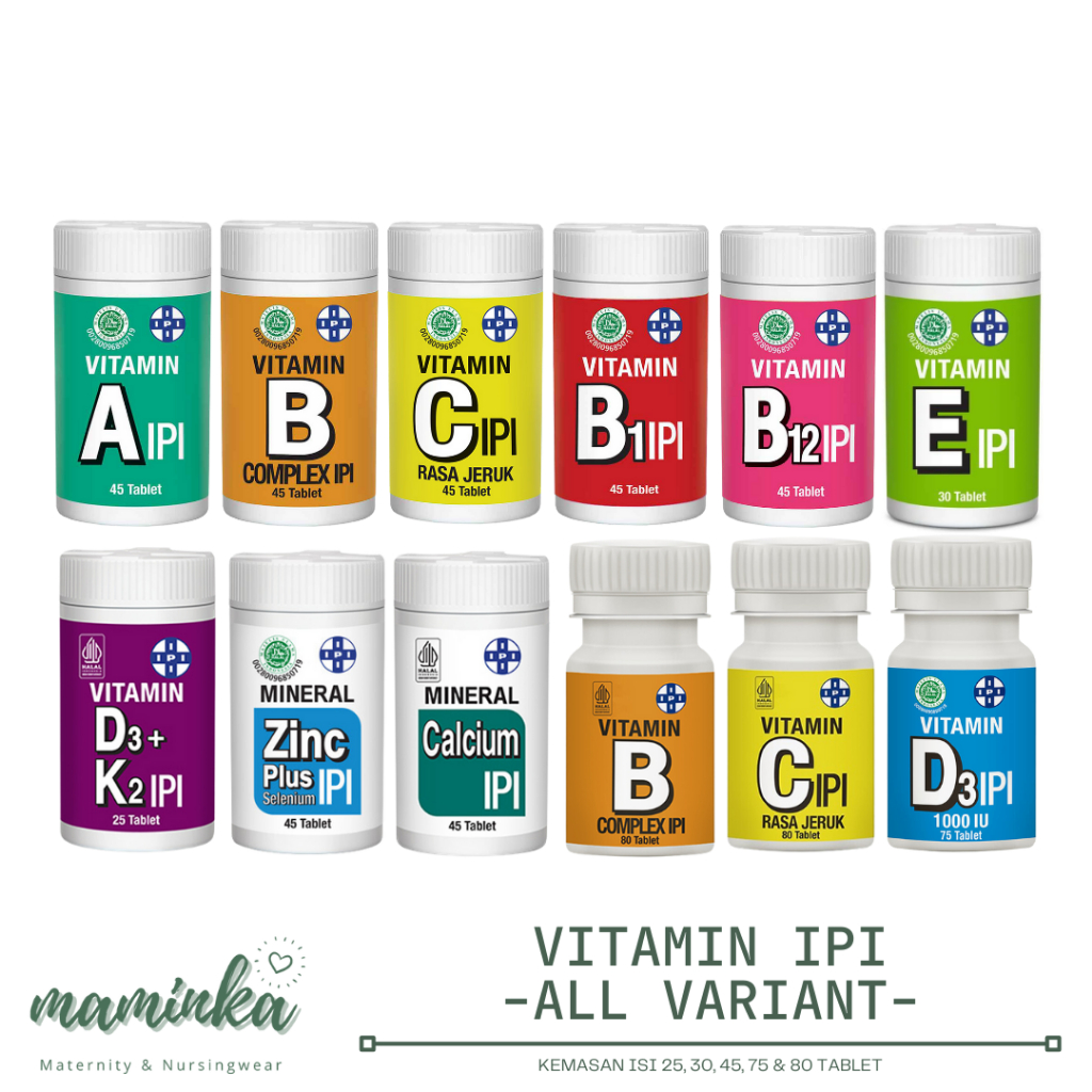 Vitamin IPI All Variants (A, B1, B Complex, B12, C) Complete | Shopee Malaysia