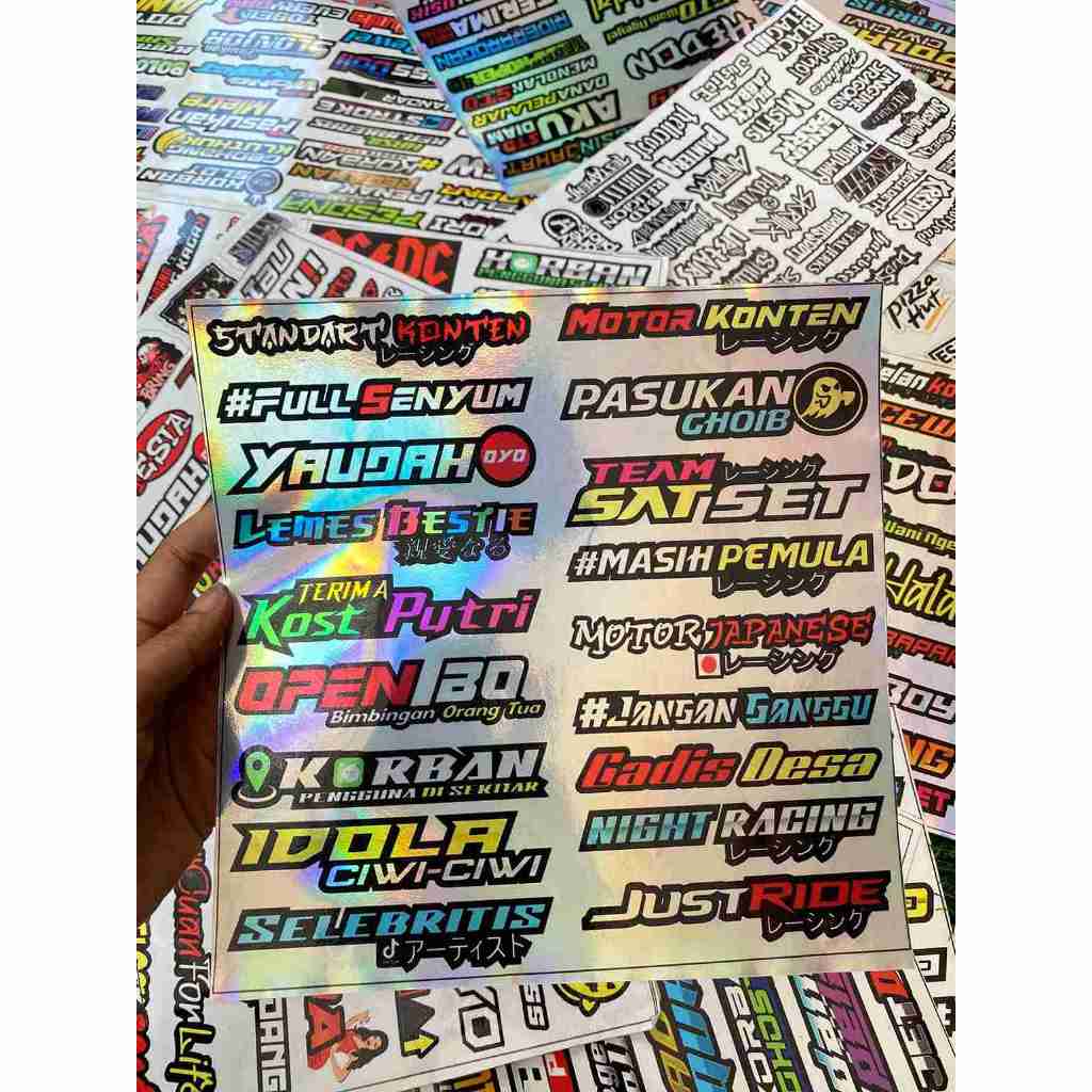 Glossy VIRAL WORDS STICKER PACK / LATEST WORDS STICKER / HELMET STICKER ...