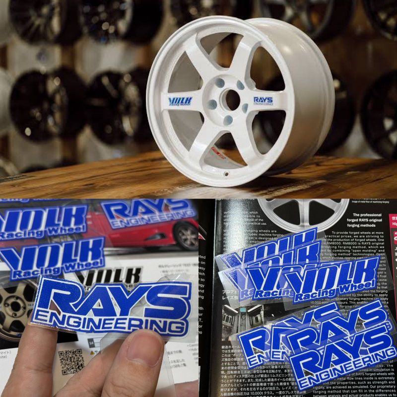 Volk RAYS TE37 white Sticker, printed material like original | Shopee ...