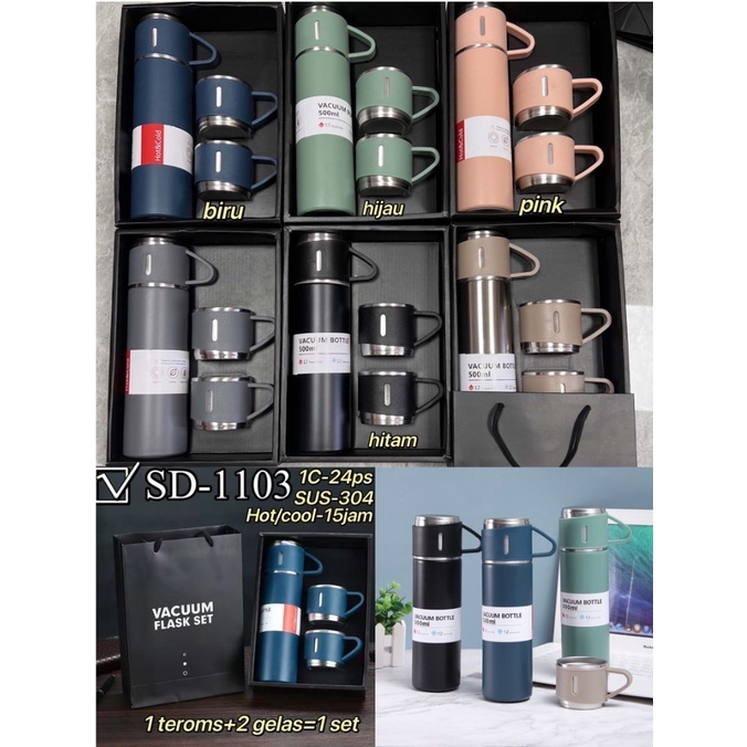 TERMOS Sultan Thermos Set Vacuum BOTTLE FLASK Travel Vacuum Set Box ...