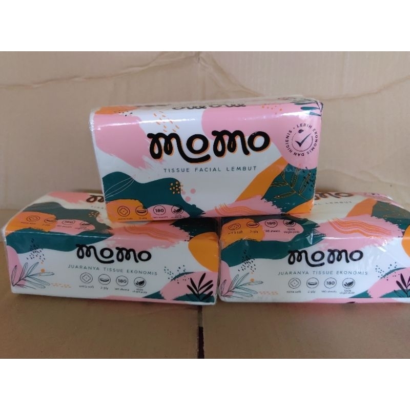 (1 Package: 4pcs) Momo Facial Tissue 180 sheets 2 ply / Facial Tissue ...