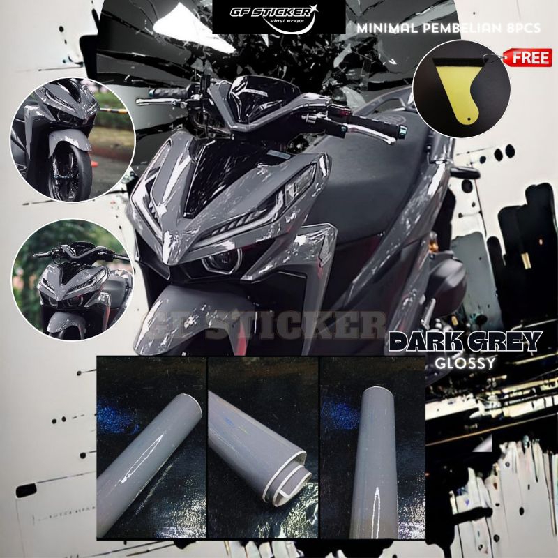 Super glossy premium dark Gray Motorcycle sticker/glossy dark Gray ...