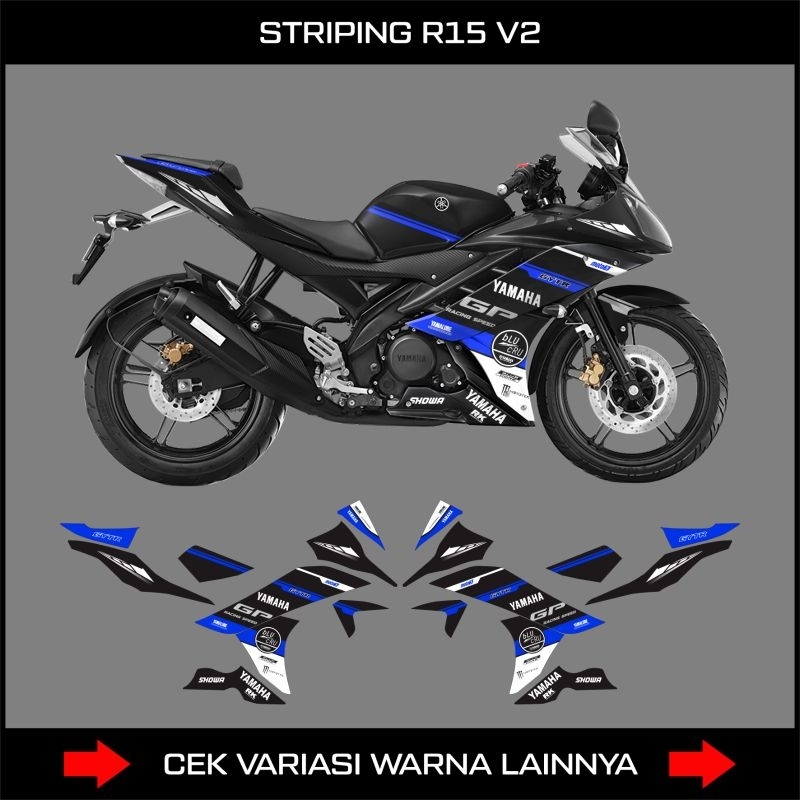 Yamaha R15 V2 Striping Sticker Variation 02 / Decal Sticker Motorcycle ...
