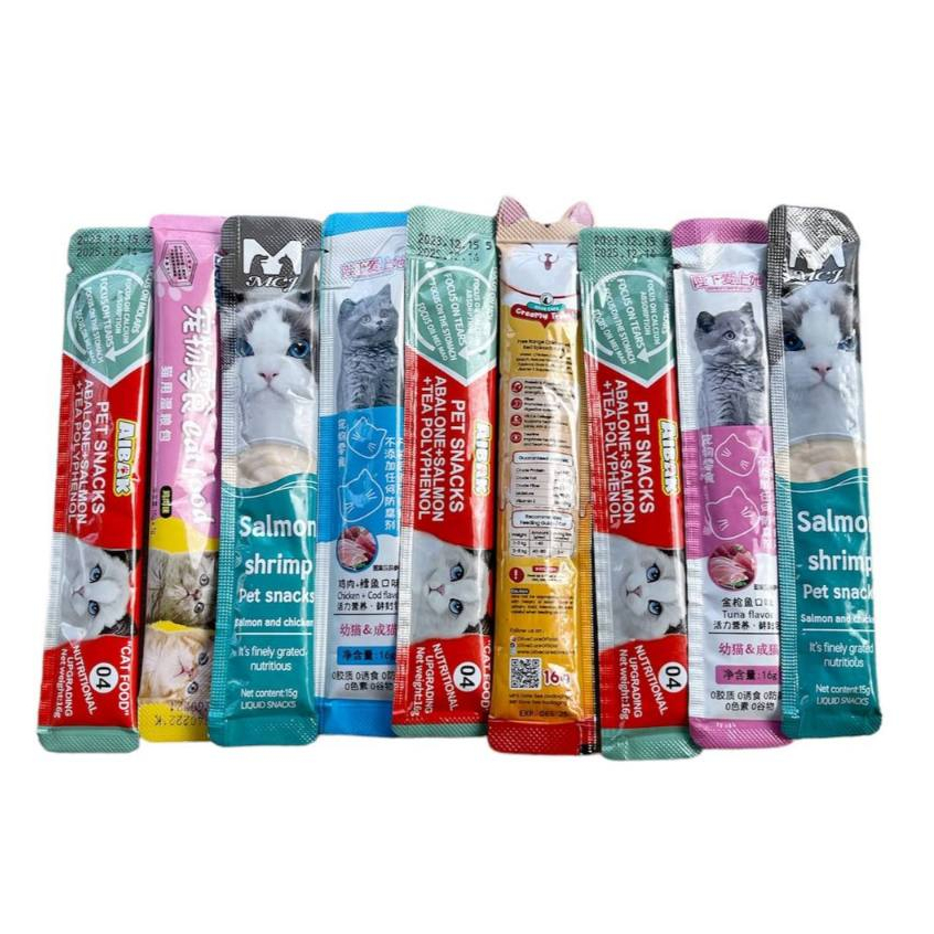 Creamy Treats Snack Liquid Cat 16gr Snack Creammy Strips Sachet ...