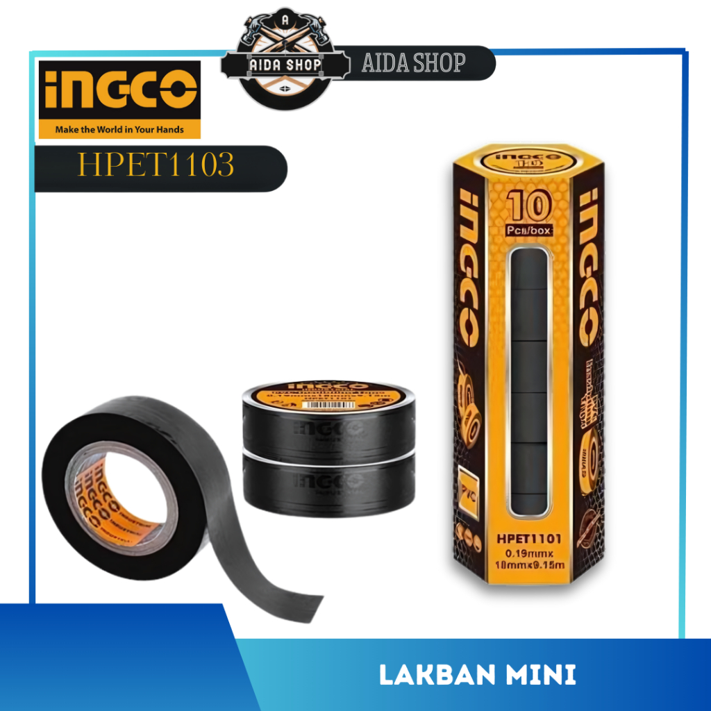 INGCO Electrical Duct Tape Black Insulation HPET1103 PREMIUM PVC ...