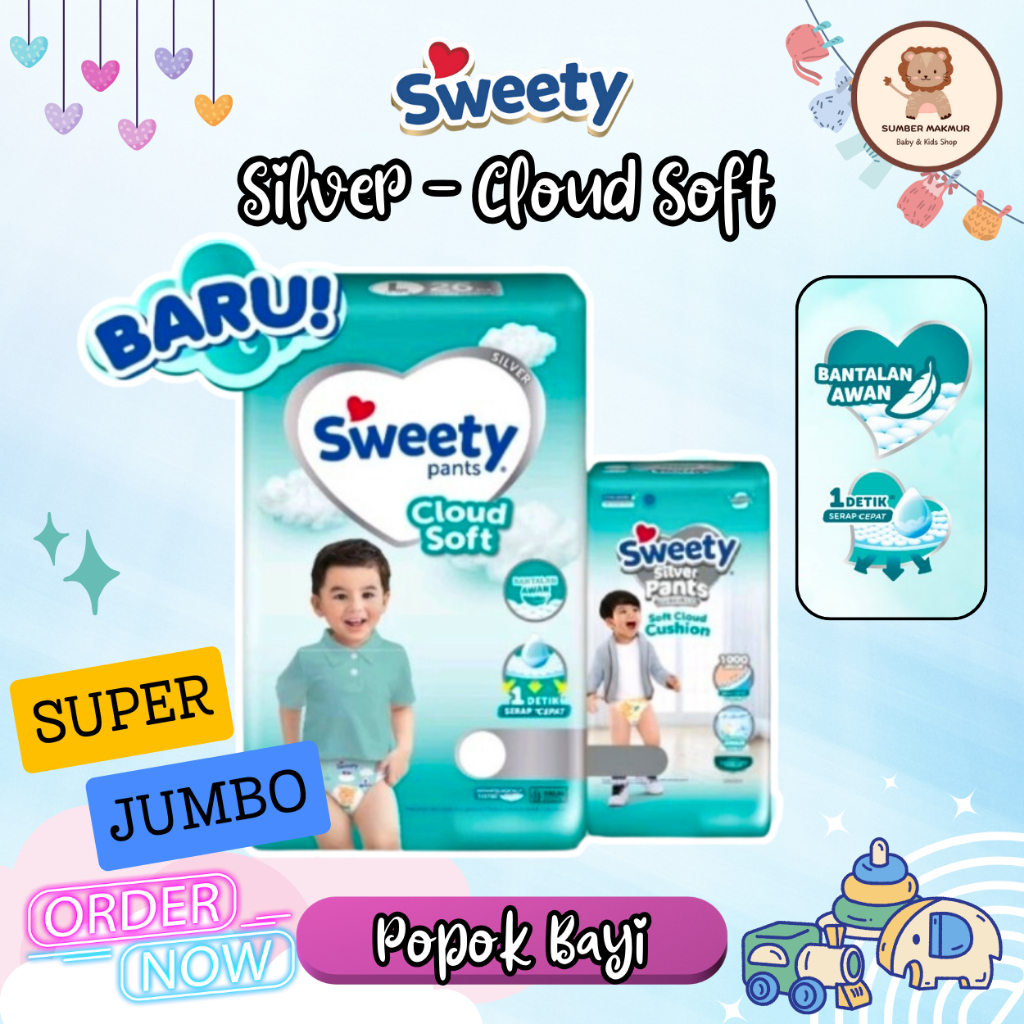 Sweety SILVER JUMBO PACK Disposable Baby Diapers ALL SIZE | Shopee Malaysia
