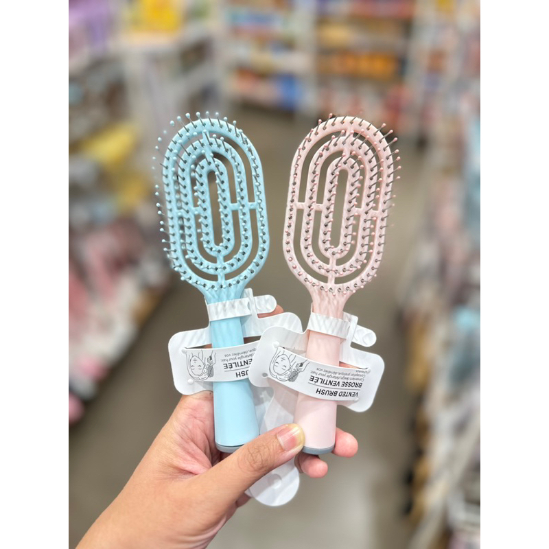 MINISO HAIR BRUSH MINI HAIR COMB 2 Colors VENTED BRUSH PINK BLUE ...