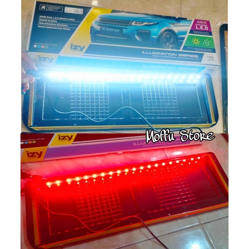 MERAH PUTIH Izy LED Acrylic Car Number Plate Cover WHITE RED Flame ...