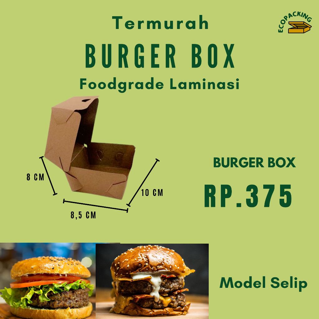 Burger Box/Burger Box/Burger Packaging/Burger Place/Dimsum/Takoyaki ...
