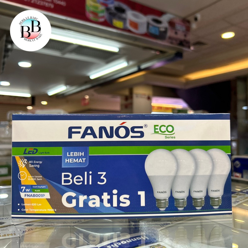 CAHAYA PUTIH Fanos EcoPack 7w LED Bulb (Buy 3 Get 1 Free) (White Light ...