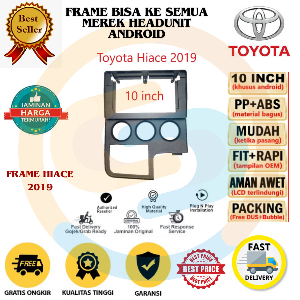 Toyota Hiace 2019 10 inch Android Head Unit Frame | Shopee Malaysia