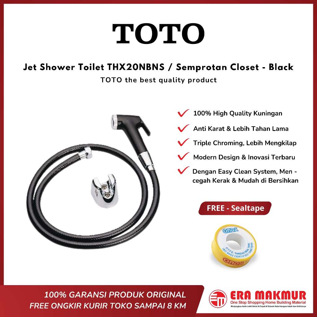 HITAM Toto - Jet Shower Toilet THX20NBNS / Spray Closet / Toilet Spray Black - Black THX 20 NBNS ...