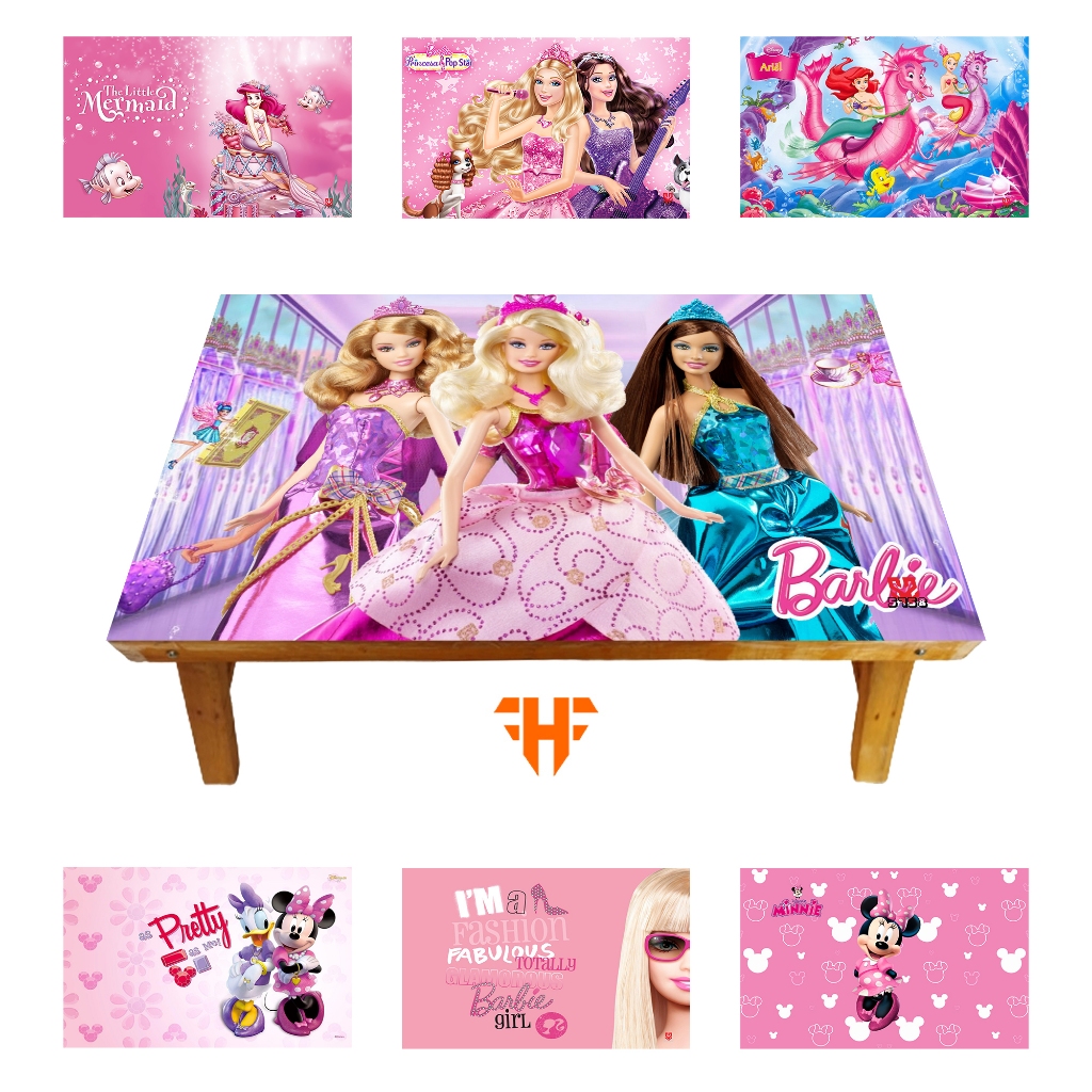 KAYU Barbie Mermaid Minnie Mickey Mouse Study Table Folding Children ...