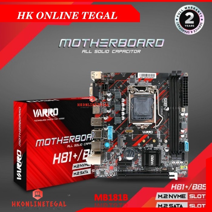 Motherboard Varro H81+/B85 M.2 NVMe & M.2 SATA Socket Intel LGA 1150 Official Warranty - Mobo ...